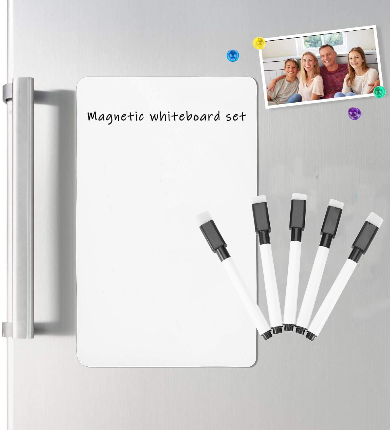 3X A4 Fridge Magnetic Whiteboard + Board Pen Marker Eraser Memo ...