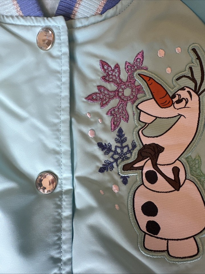 New Disney Store Frozen Jacket 5/6 Elsa Olaf insulated lined Blue ...