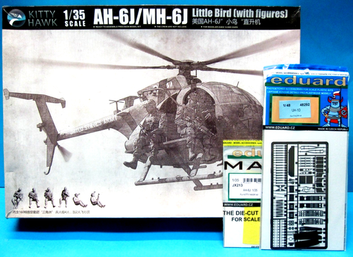 KITTY HAWK 50004 1/35 AH-6J/MH-6J Little Bird w/ RESIN FIGURES & EDUARD ...