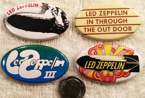 Led Zeppelin PIN BUTTON LOT 4 Miscellaneous Oval In Through The Out ...