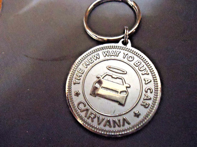 CARVANA -THE NEW WAY TO BUY A CAR- SILVER COLORED METAL TOKEN KEY CHAIN ...