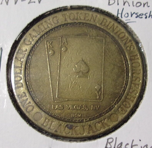 BINION'S HORSESHOE CASINO $1 ONE DOLLAR gaming poker token/coin - Las ...
