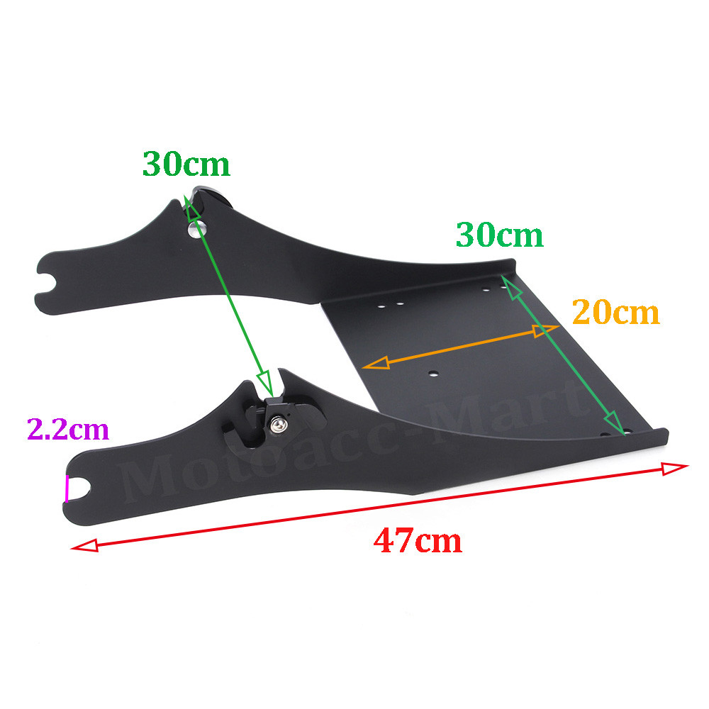 Detachable Two Up Tour Pack Pak Trunk Mount Bracket Rack For Harley ...