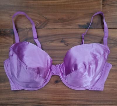Victorias Secret Purple Vintage Second Skin Satin Push Up Padded UW Bra ...