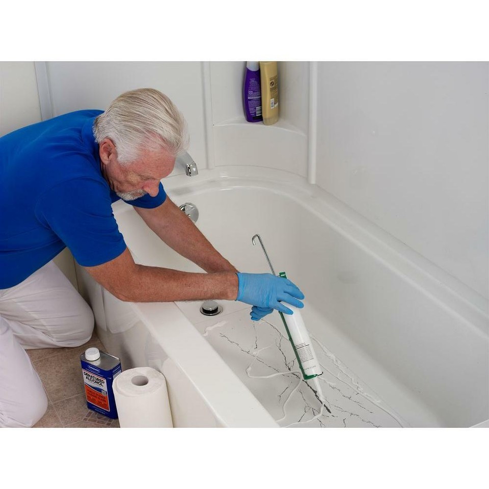 bathtub floor repair inlay kit white flexible ani-slip adhesive 16 in w ...