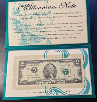 1995 $2 Millennium Star Note - Serial Starts with 2000 J 20002700 * | eBay