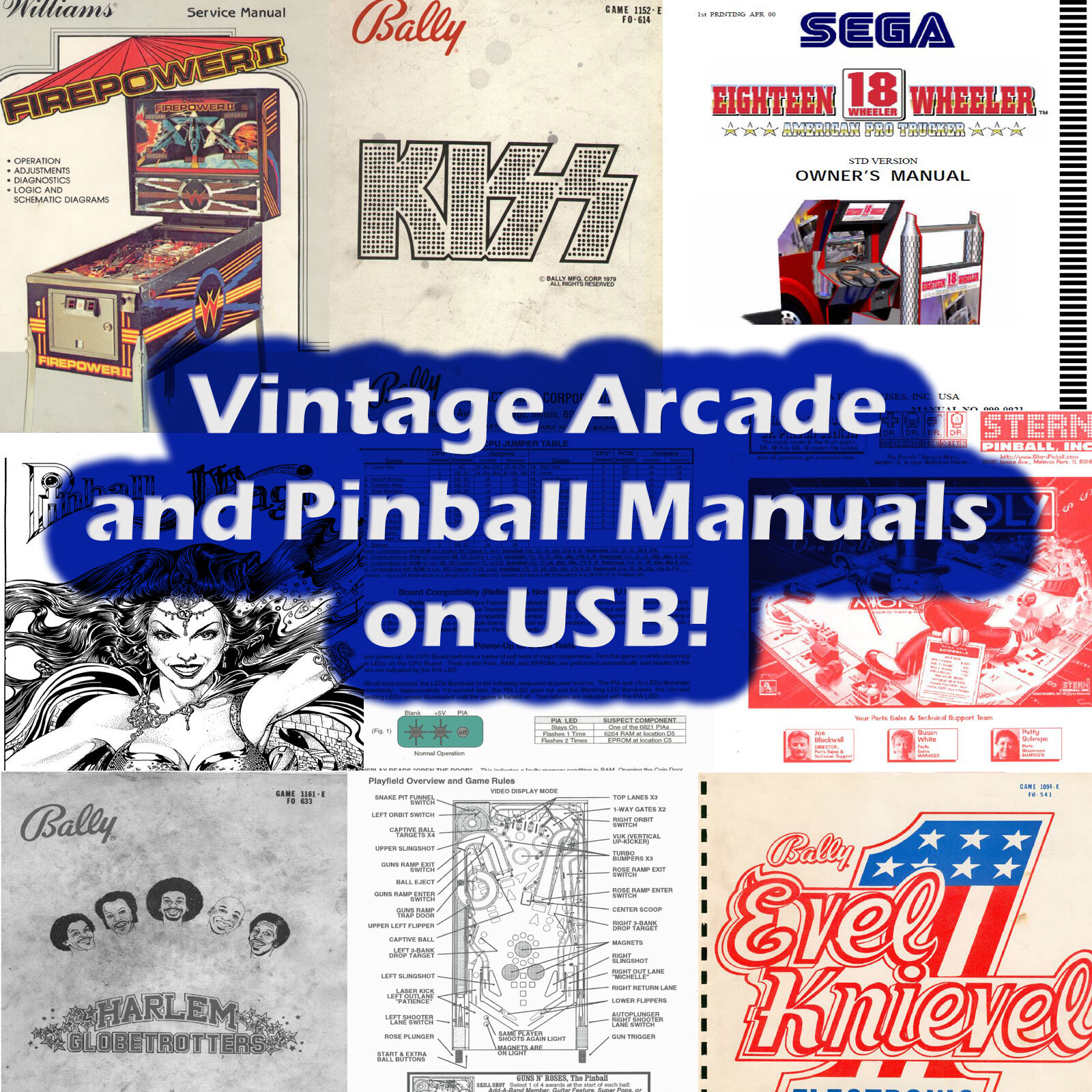 4200 Vintage Arcade Games and Pinball Manuals, Diagrams, Schematics ...
