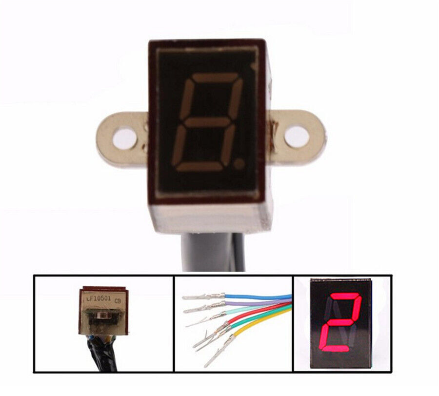 Digital N - 6 Speed Motorcycle Gear Indicator Clutch Shift Lever Gauge ...