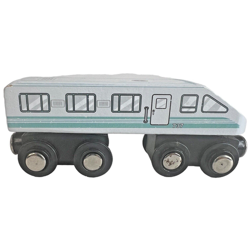 Maison Joseph Battat Express Line Wooden Magnetic Train Engine Toy Blue ...