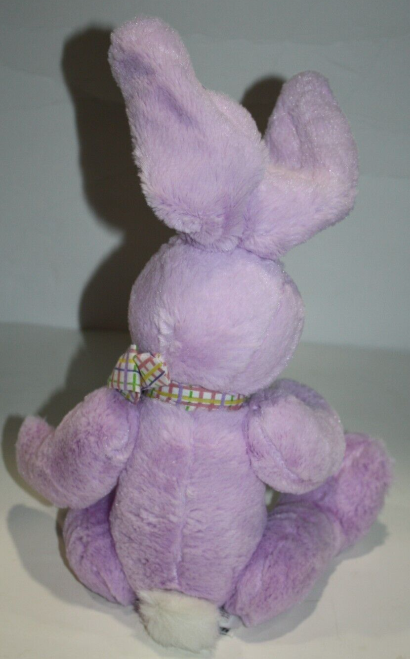 Ganz Pitter Patterns Easter Bunny Rabbit HE9432 Purple Plush Plaid Ears ...