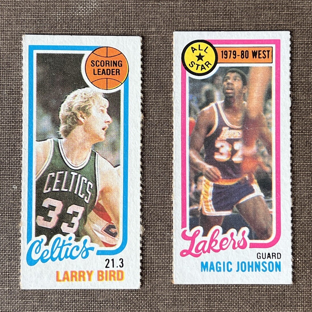 1980 Topps LARRY BIRD & MAGIC JOHNSON Rookie RC Cards Separated Hall Of ...