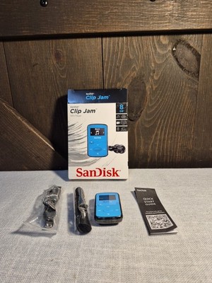 SanDisk Clip Jam MP3 Player Teal, 8GB, 1" Display, FM Radio, MicroSD ...