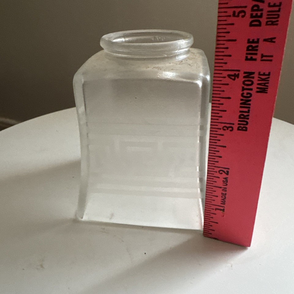 Antique Frosted Etched Greek Key Glass Lamp Shade 2 1/8" Fitter ...