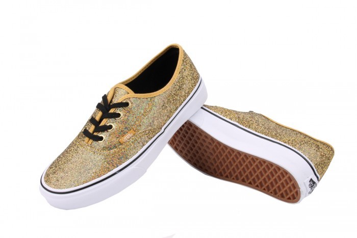 VANS AUTHENTIC GLITTER GOLD MICRO DOTS SHOES MENS 3.5 WOMENS SZ 5 21 ...
