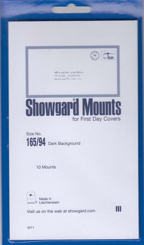 Showgard BLACK Quality Stamp Mounts 165/94mm For First Day Covers Pack ...