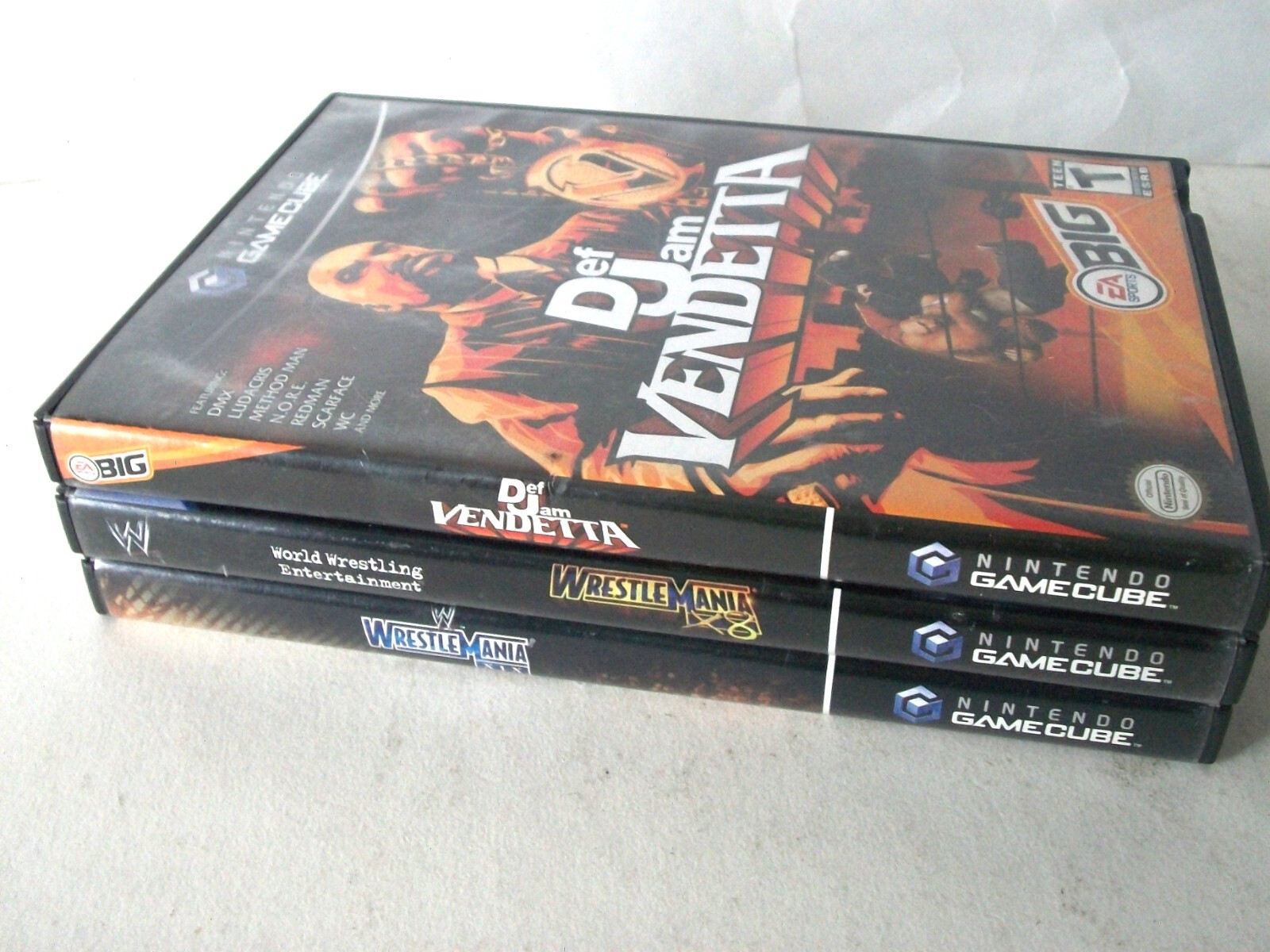 Nintendo GameCube Wrestling Games Lot Def Jam Vendetta WWE Wrestlemania ...