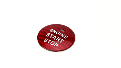 Red Real Carbon Fiber Engine Push Start Button For Subaru BRZ Crosstrek ...