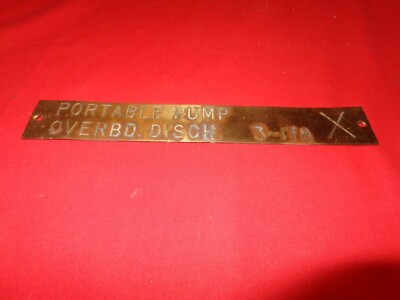 RARE ANTIQUE SOLID BRASS SIGN PLAQUE INDUSTRIAL IDENTIFICATION VERY ...