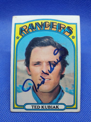 1972 Topps TED KUBIAK Autograph TEXAS RANGERS Baseball card #23 auto | eBay