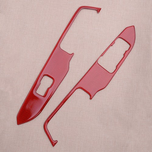 2x Carbon Fiber Window Lift Switch Cover Trim Fit For Ford Mustang 2015 ...