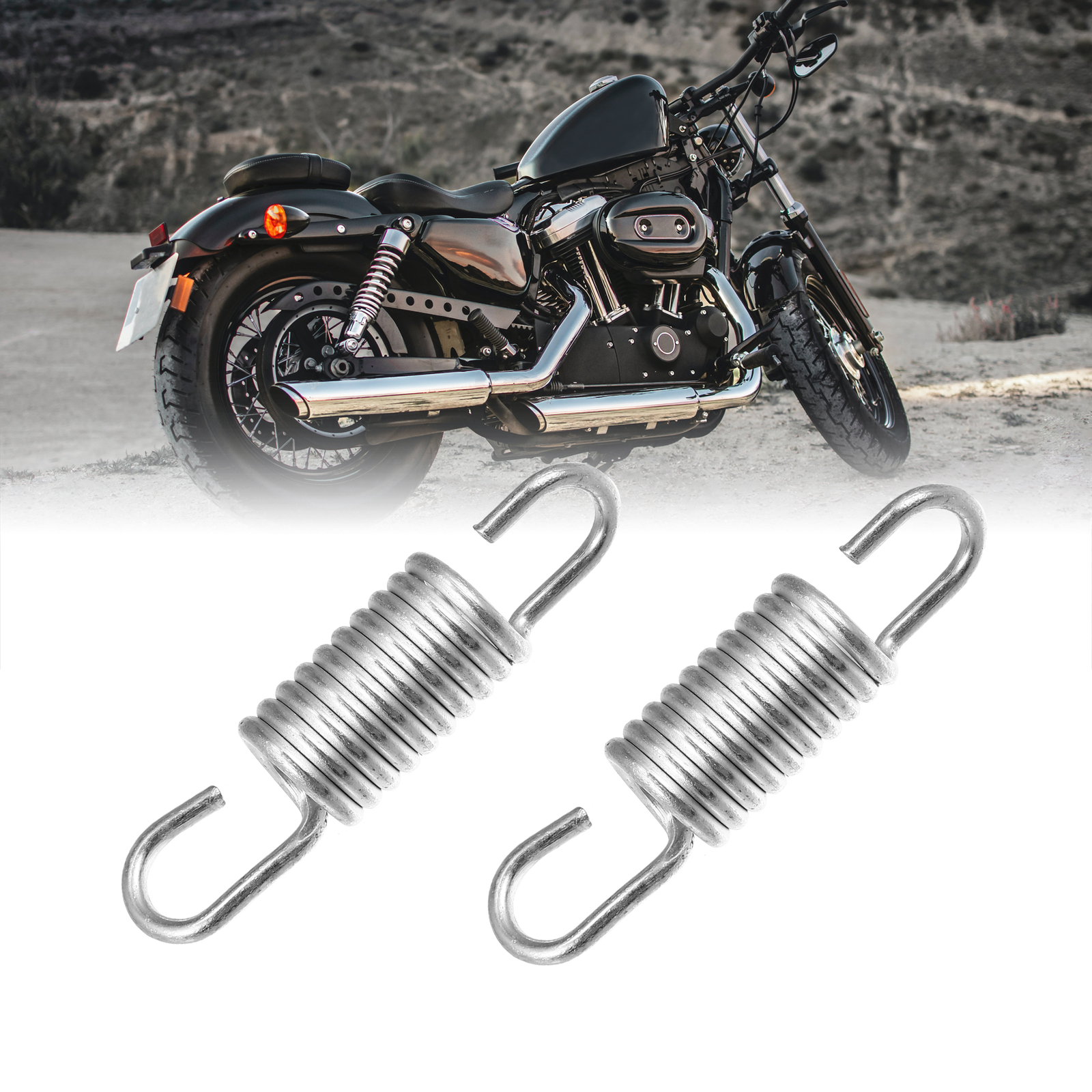 2 Pcs 6cm Length Silver Tone Motorcycle Brake Pedal Return Springs for ...