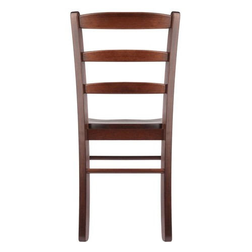 Winsome Benjamin 18"H Ladder Back Solid Wood Dining Chair in Walnut ...