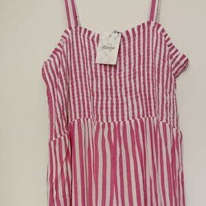 Raviya Womens Tiered Striped Dress C Pink L | eBay