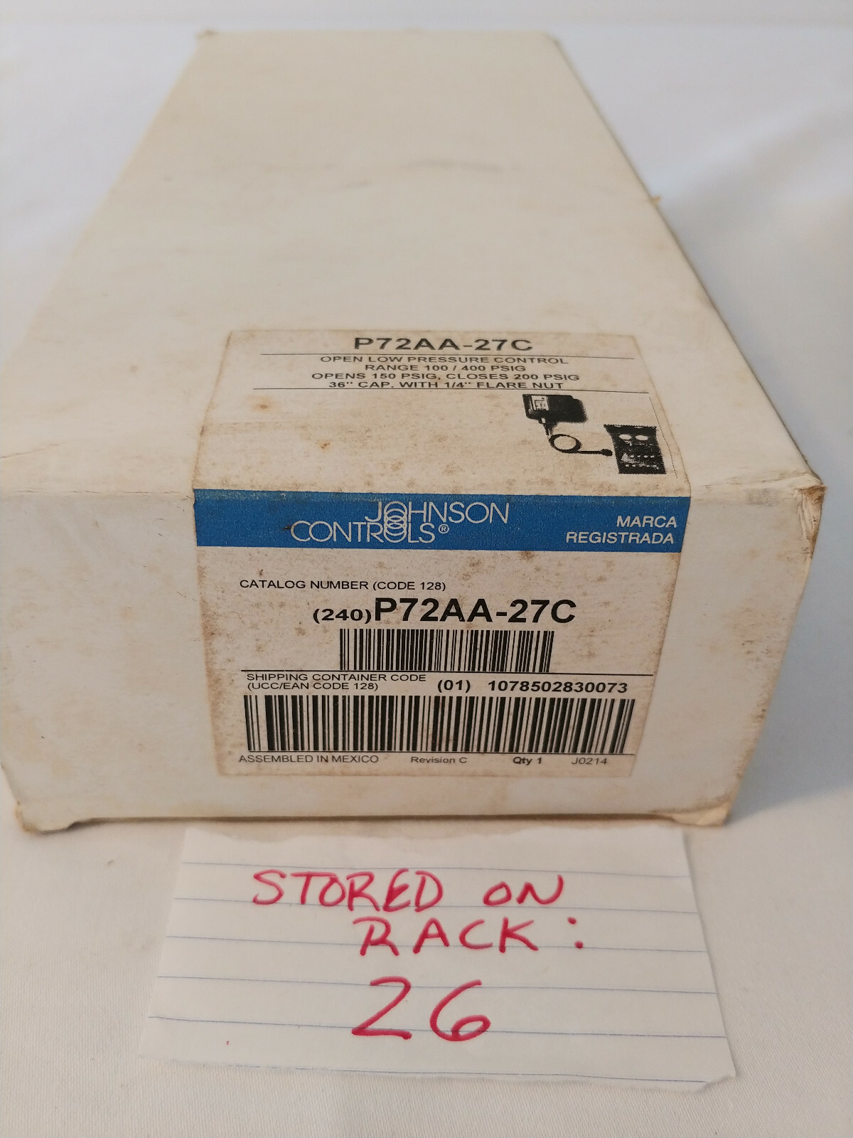 Johnson Controls Open Low Pressure Control P72aa-27c P72AA27C 100 ...