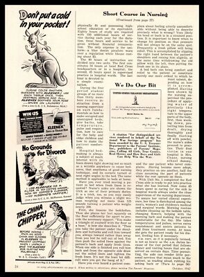 1942 Kleenex "Serv-A-Tissue" Box Kangaroo Cartoon A Cold In Your Pocket ...
