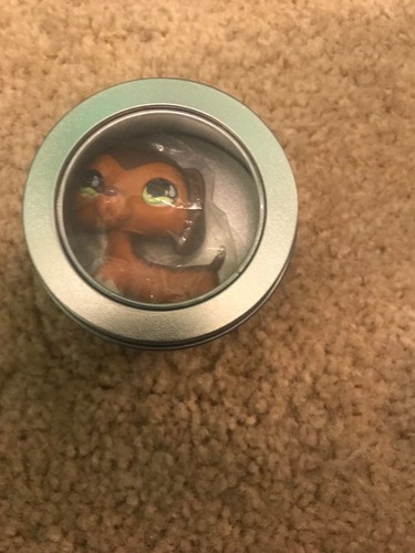 Littlest Pet Shop LPS Dog Dachshund 1491 Tan Cream White Flower Brown ...