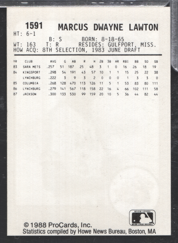Marcus Lawton Tides Autographed 1988 ProCards #1591 w/COA 021224NPCD521 ...
