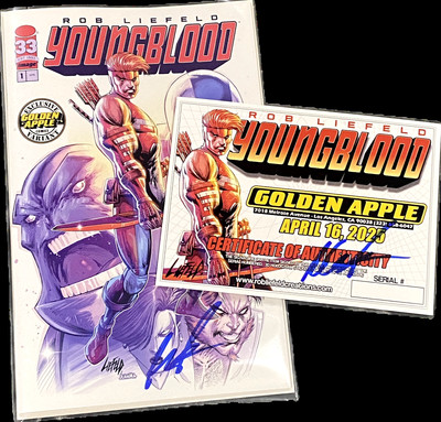Youngblood #1 EXCLUSIVE GOLDEN APPLE COMICS VARIANT - Signed by Rob ...