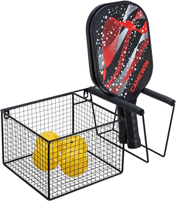 Wall Mounted Black Metal Pickleball Paddle Rack and Storage, Equipment ...