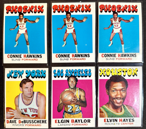 1971-72 TOPPS NBA 6 Card Lot - Hawkins, Debusschere, Baylor, Hayes | eBay