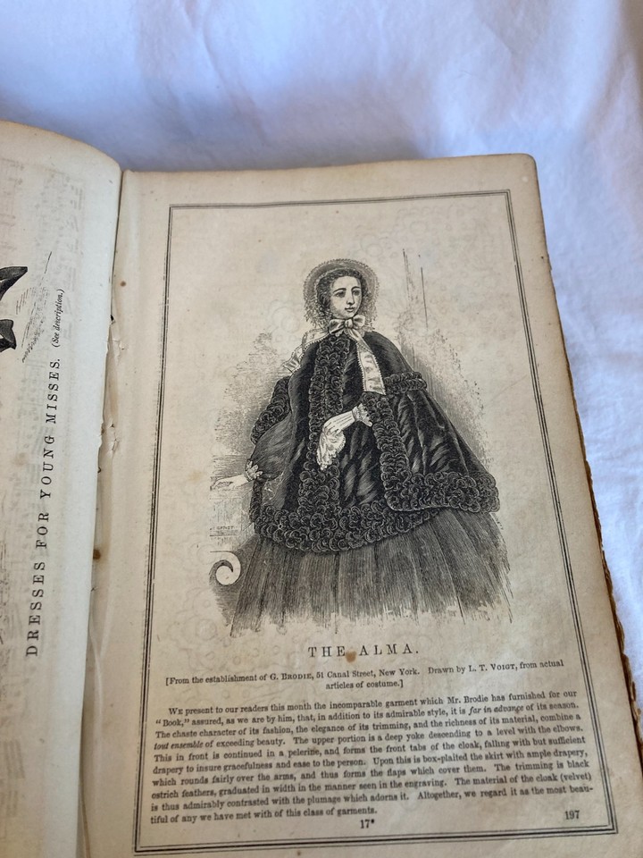 Antique Godey’s Lady’s Book & Magazine; 1855 Hardcover Compilation ...