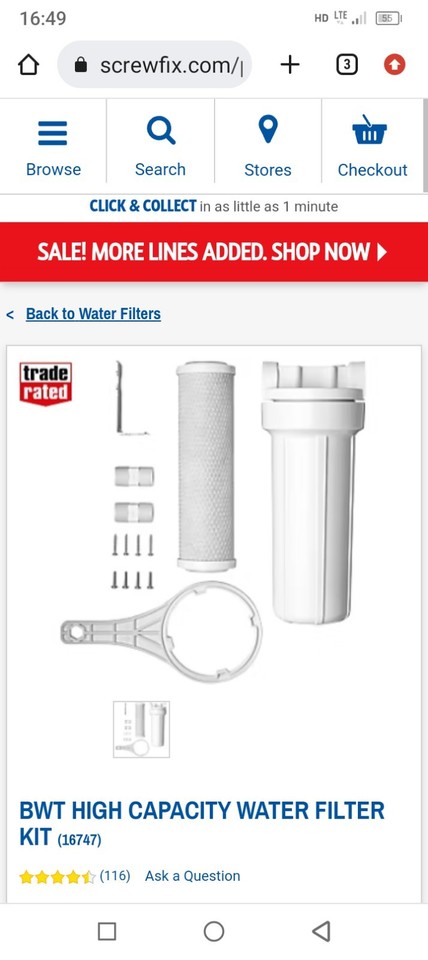 Screwfix Water Filter | eBay UK