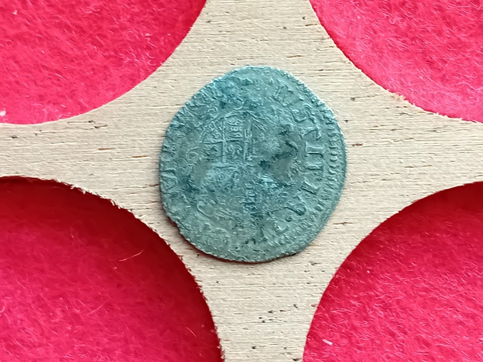 1636-38 Charles I Hammered Silver Half Groat Twopence MM TUN? 0.677g ...