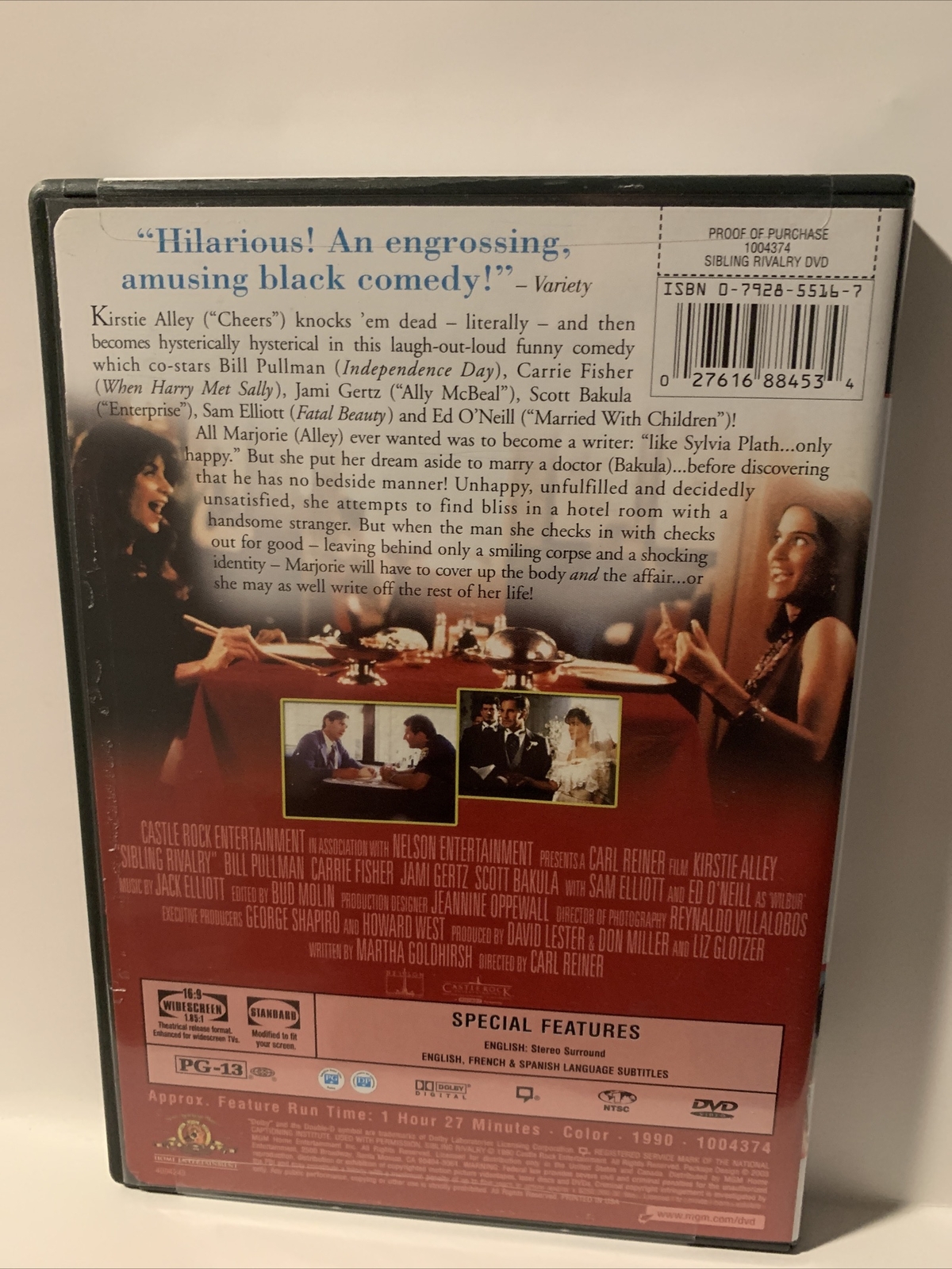 Sibling Rivalry (DVD, 1990) Alley/Pullman/Fisher/Gertz/Bakula Region 1 ...