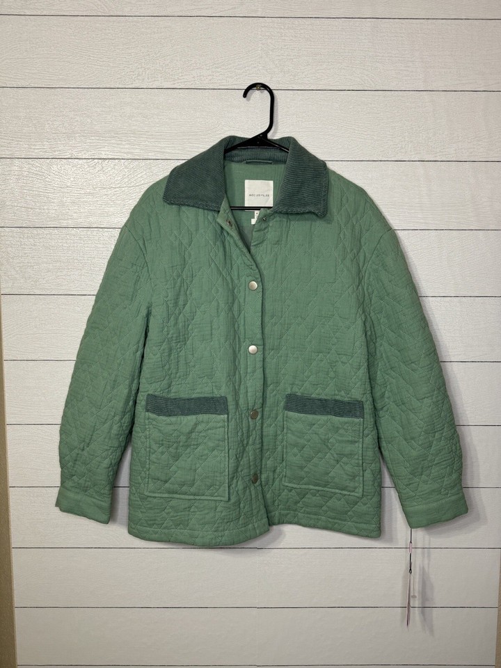 Avec Les Filles Green Quilted Shacket Size Small NWT | eBay