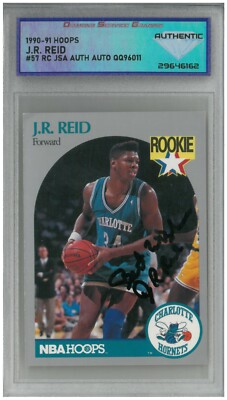 1990-91 NBA Hoops J.R. REID #57 Rookie JSA Authentic Auto 💎 DSG ...