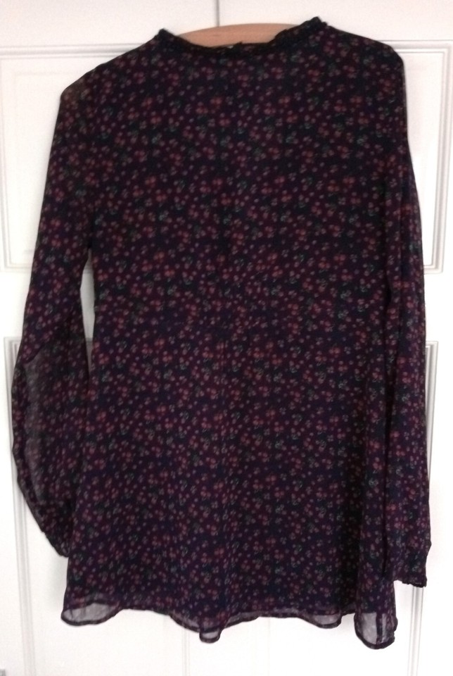 A Crew Clothing Blues Red & Green Floral Patterned Top Size 8 -14 | eBay UK