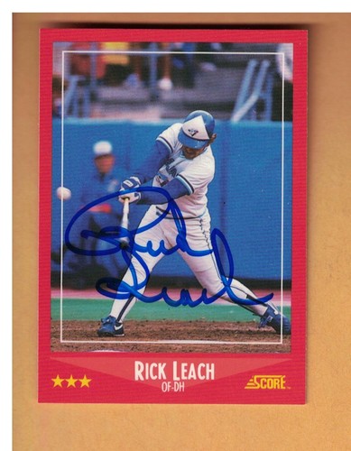 Rick Leach AUTOGRAPHED 1988 SCORE GLOSSY BASEBALL CARD SIGNED TORONTO ...