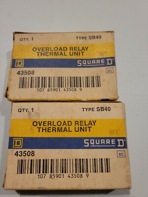 Square D Overload Relay Thermal Unit 43508 Type SB40 Lot of 2 | eBay