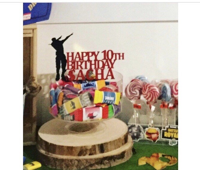 Floss Silhouette Fort Celebration Nite Custom Cake Topper Video Game ...