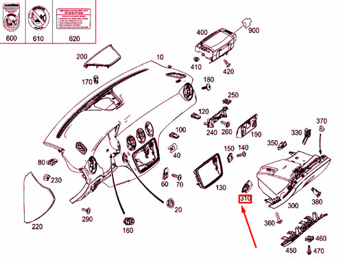 2x MERCEDES W221 Interior Lights Light Boot C216 S Class A2218200401 ...