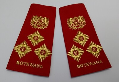 BDF Brigadier Rank Shoulder Slide With Gold Braided Insignia Botswana ...