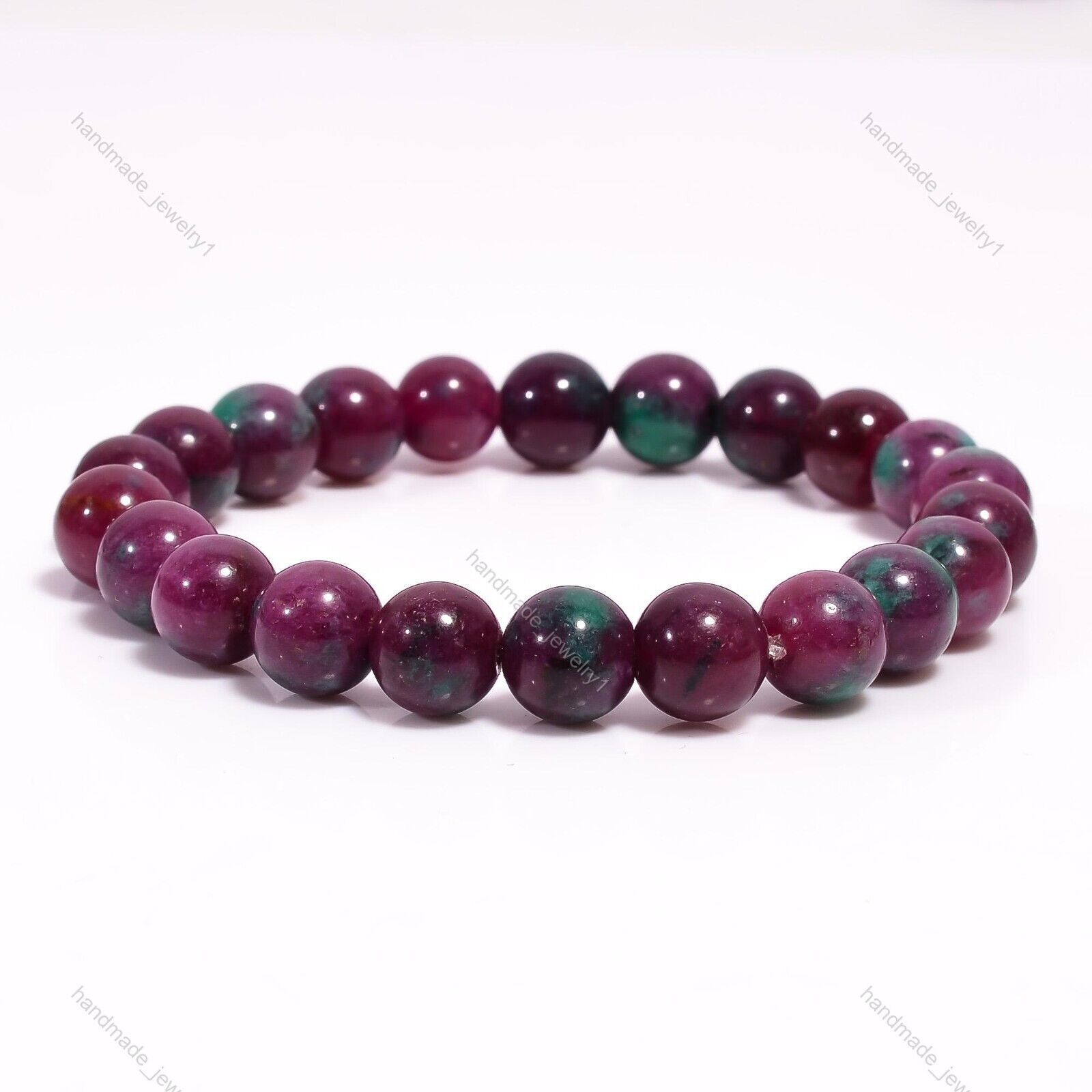 Natural Ruby Zoisite Elastic Adjustable Bracelet 8MM Round Smooth Healing Beads | eBay