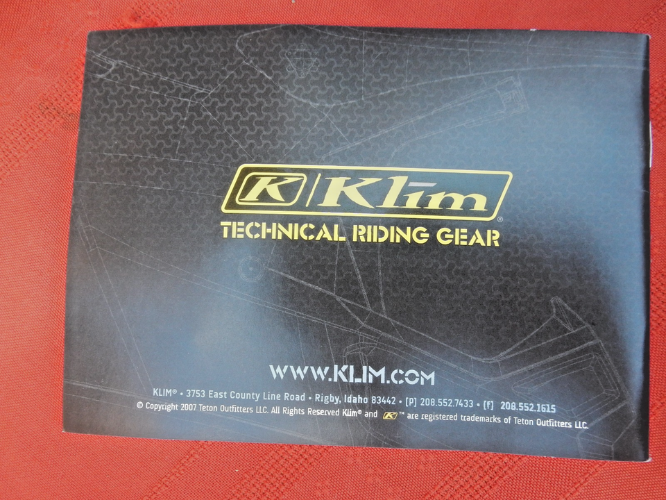 KLIM F4 Snowmobile, Motorcycle, Motocross Helmet Owners Manual, Bag, LARGE | eBay