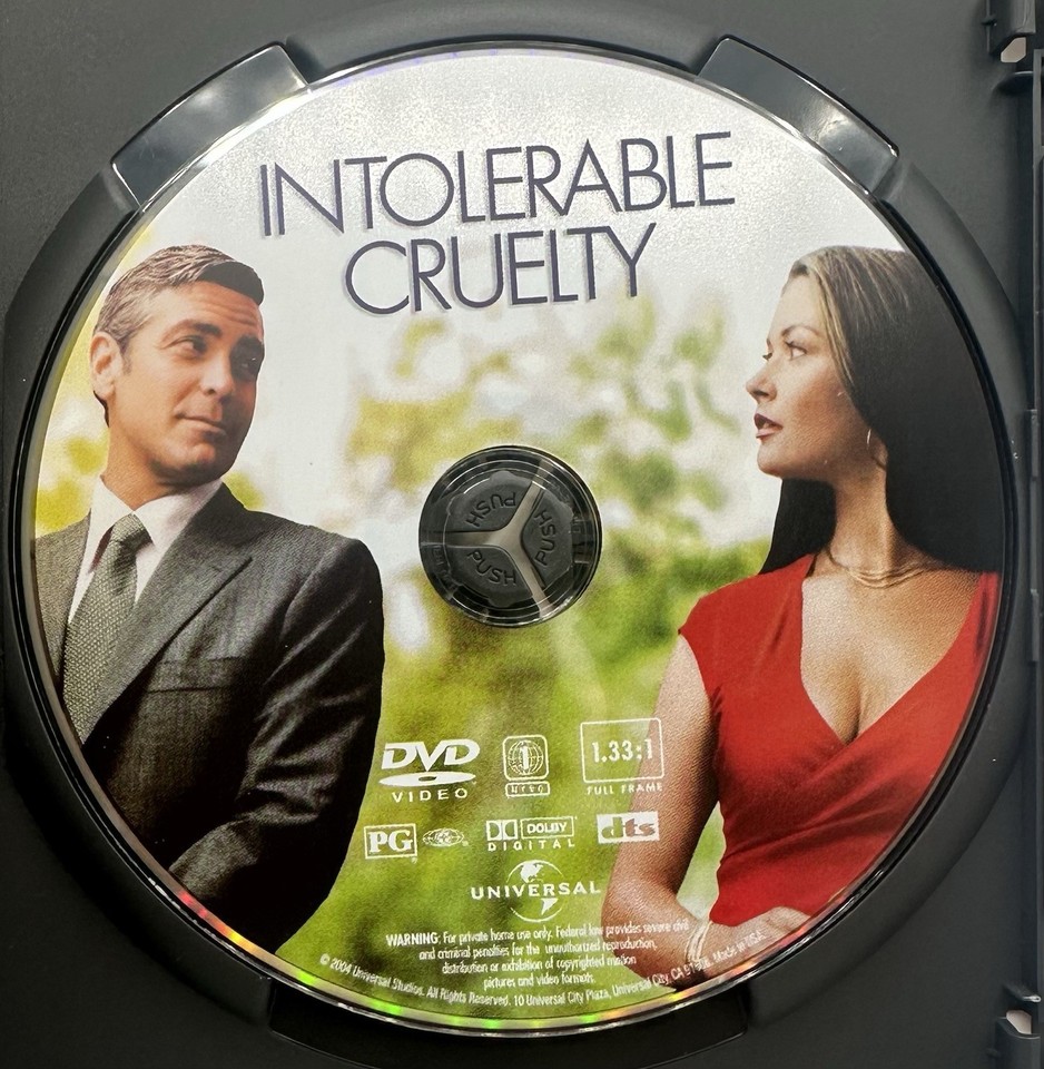 Intolerable Cruelty DVD Full Screen George Clooney Catherine Zeta-Jones ...
