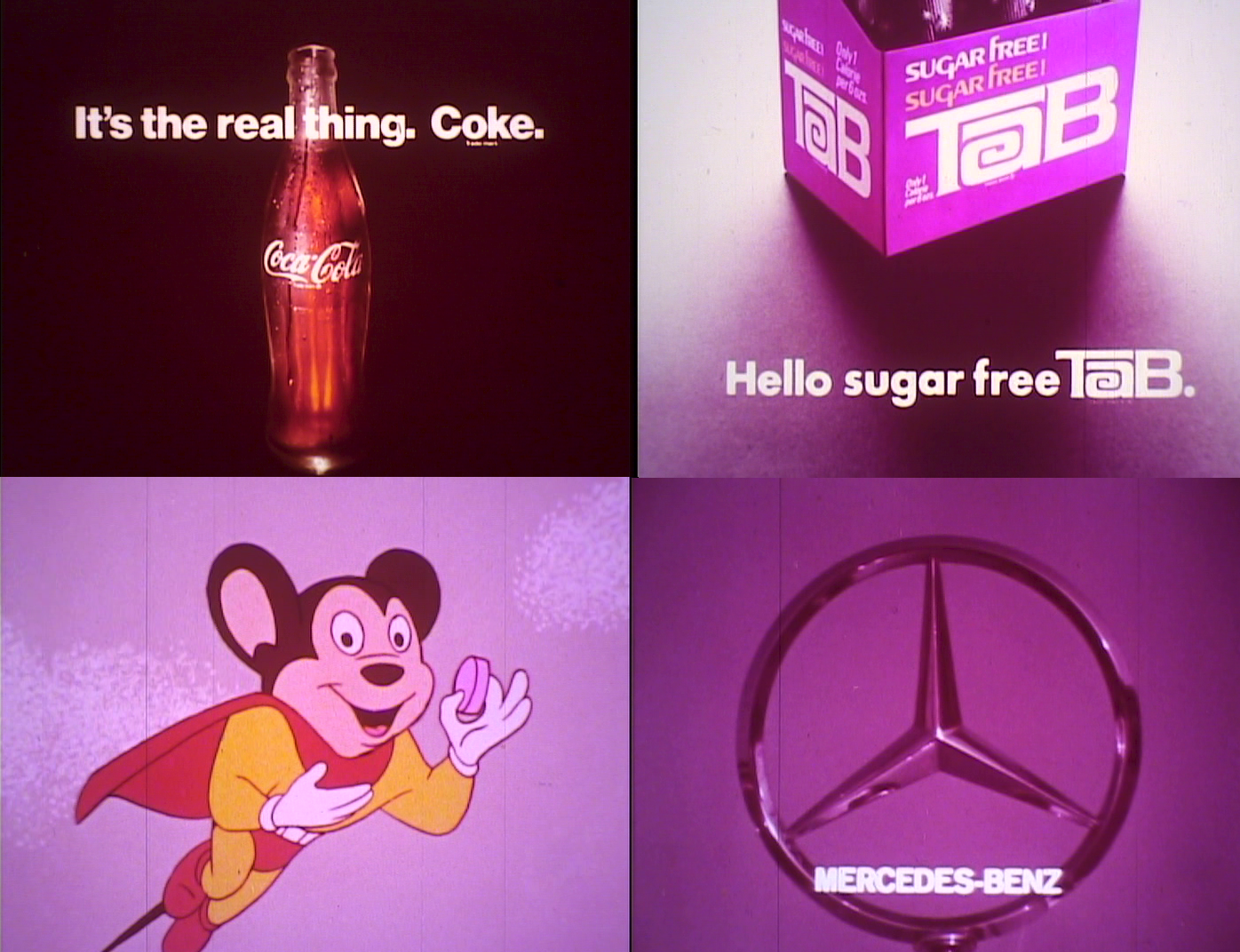 16MM SOUND-12 TV COMMERCIALS-COKE-TAB-MIGHTY MOUSE ZESTABS-MERCEDES ...